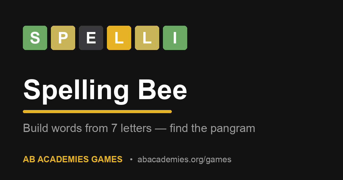 Spelling Bee – Free Online Word Puzzle Game 2026